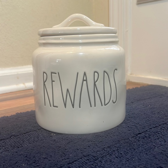 Rae Dunn | Accents | Rare Rae Dunn Rewards White Ceramic Canister ...